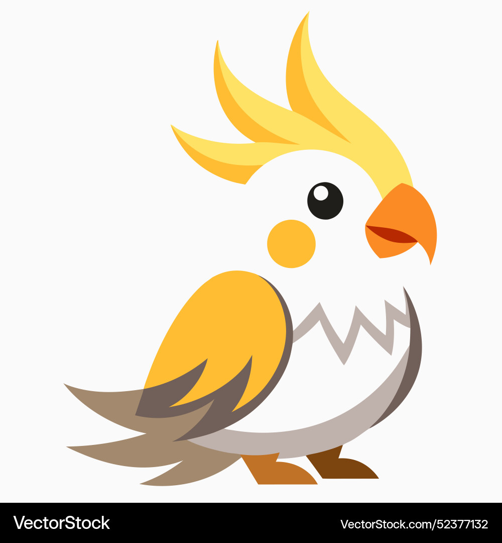 Cockatiel bird goes kawaii Royalty Free Vector Image