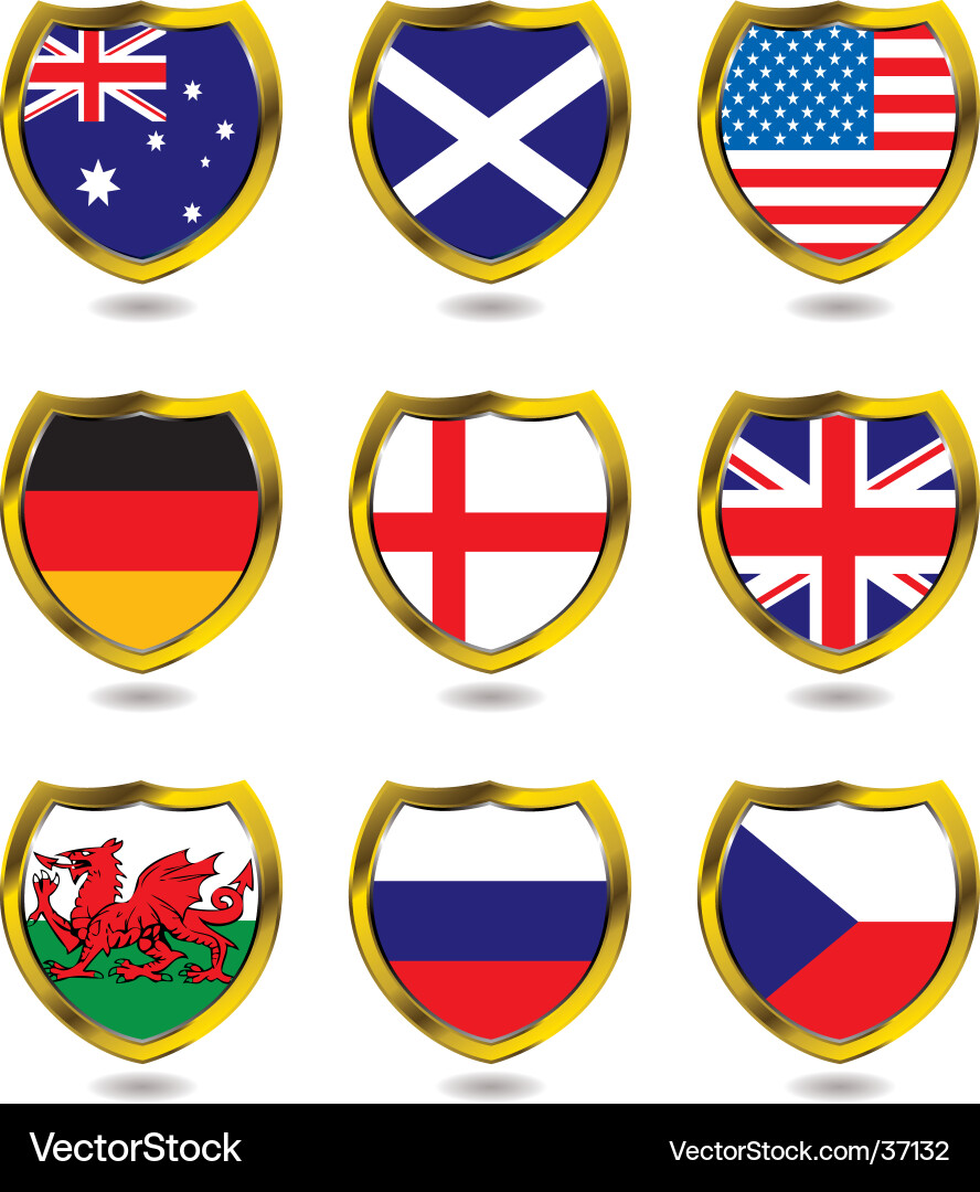 Flag shield Royalty Free Vector Image - VectorStock