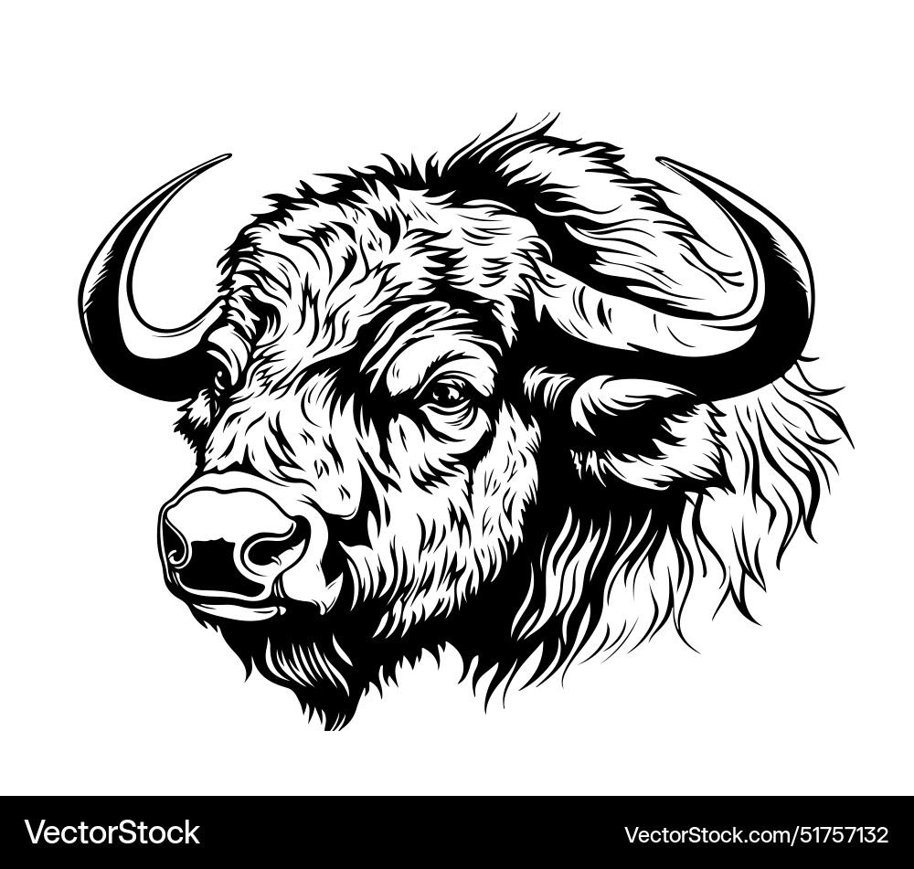 Hand sketch bison Royalty Free Vector Image - VectorStock