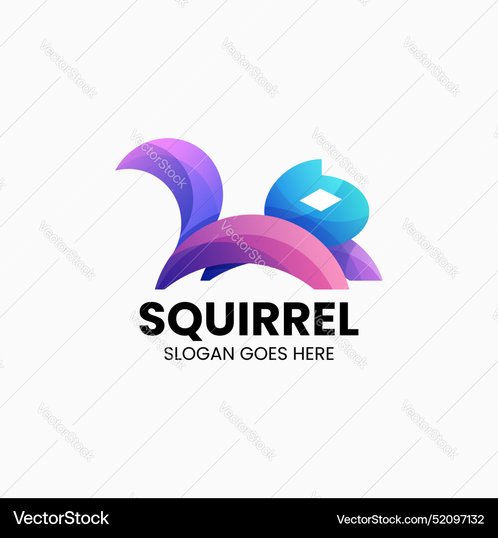 Logo squirrel gradient colorful style Royalty Free Vector