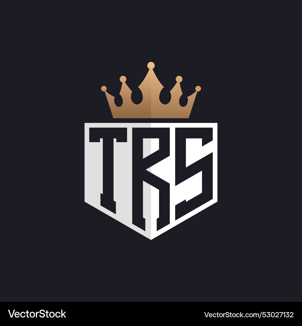 Luxury trs logo with crown elegant initials Vector Image