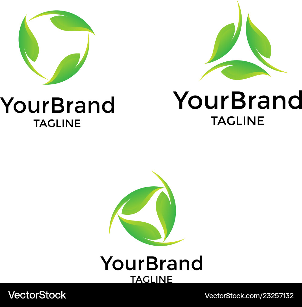 Modern circle leaf logo template Royalty Free Vector Image