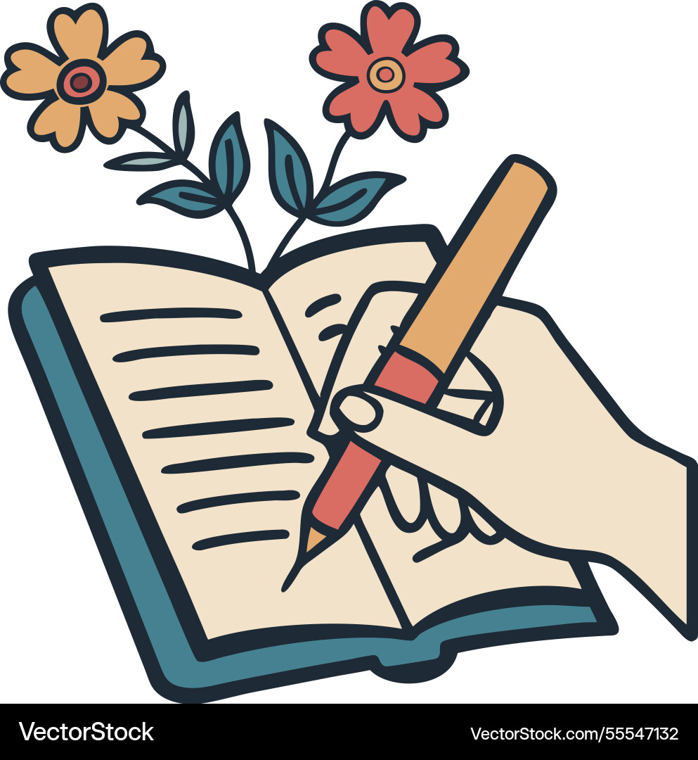 Poem writing hand icon Royalty Free Vector Image