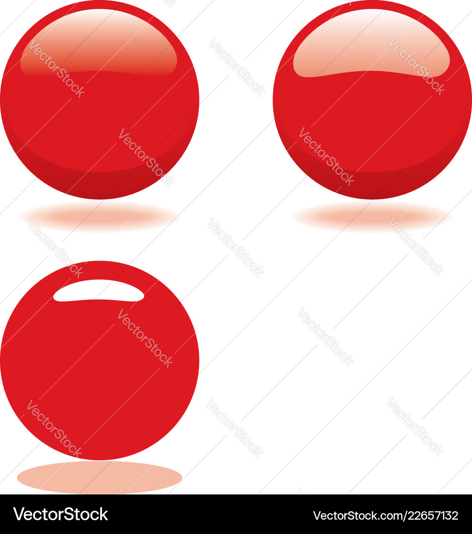 Red ball template for buttons or icons Royalty Free Vector