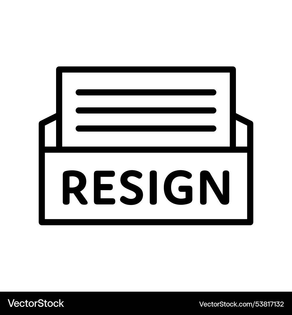 Resignation letter icon employee resign Royalty Free Vector