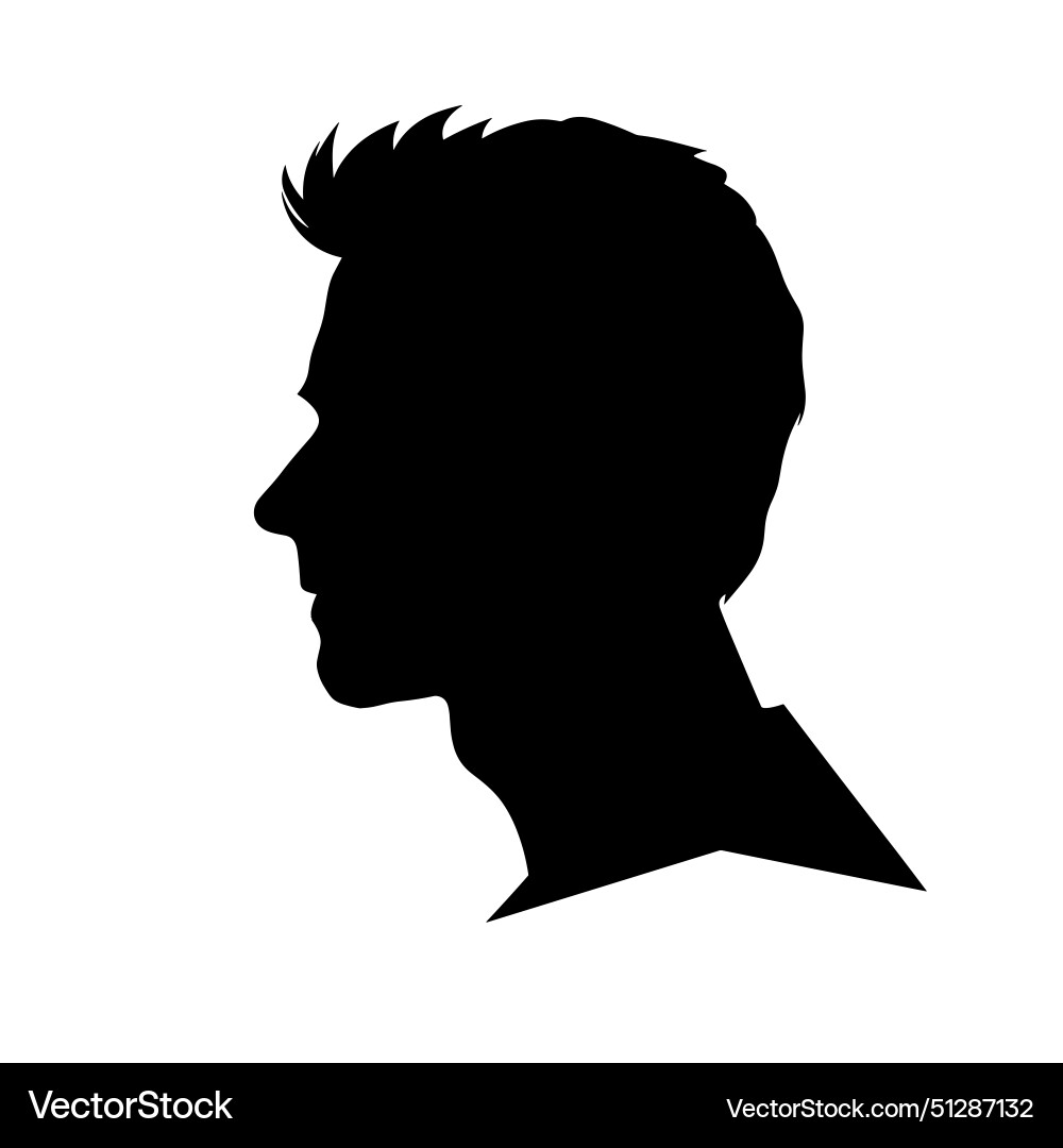 Simple silhouette of man looking left Royalty Free Vector