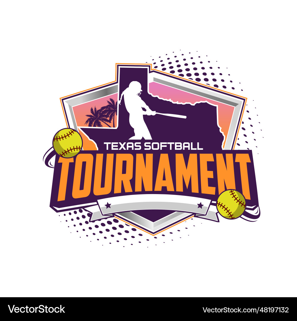 Texas softball tournament logo Royalty Free Vector Image