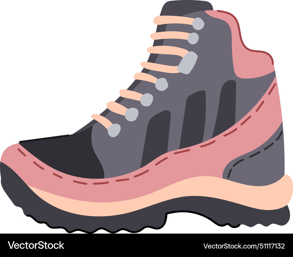 Trail hiking boots female cartoon Royalty Free Vector Image