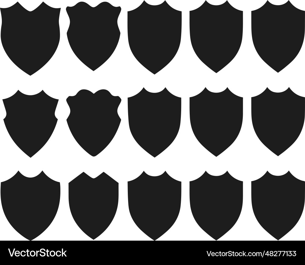 Elegant shield silhouette set Royalty Free Vector Image