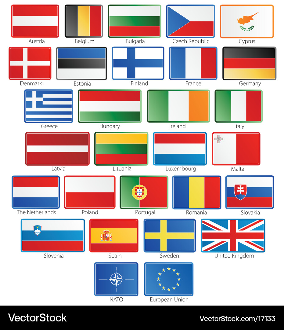 European flags Royalty Free Vector Image - VectorStock