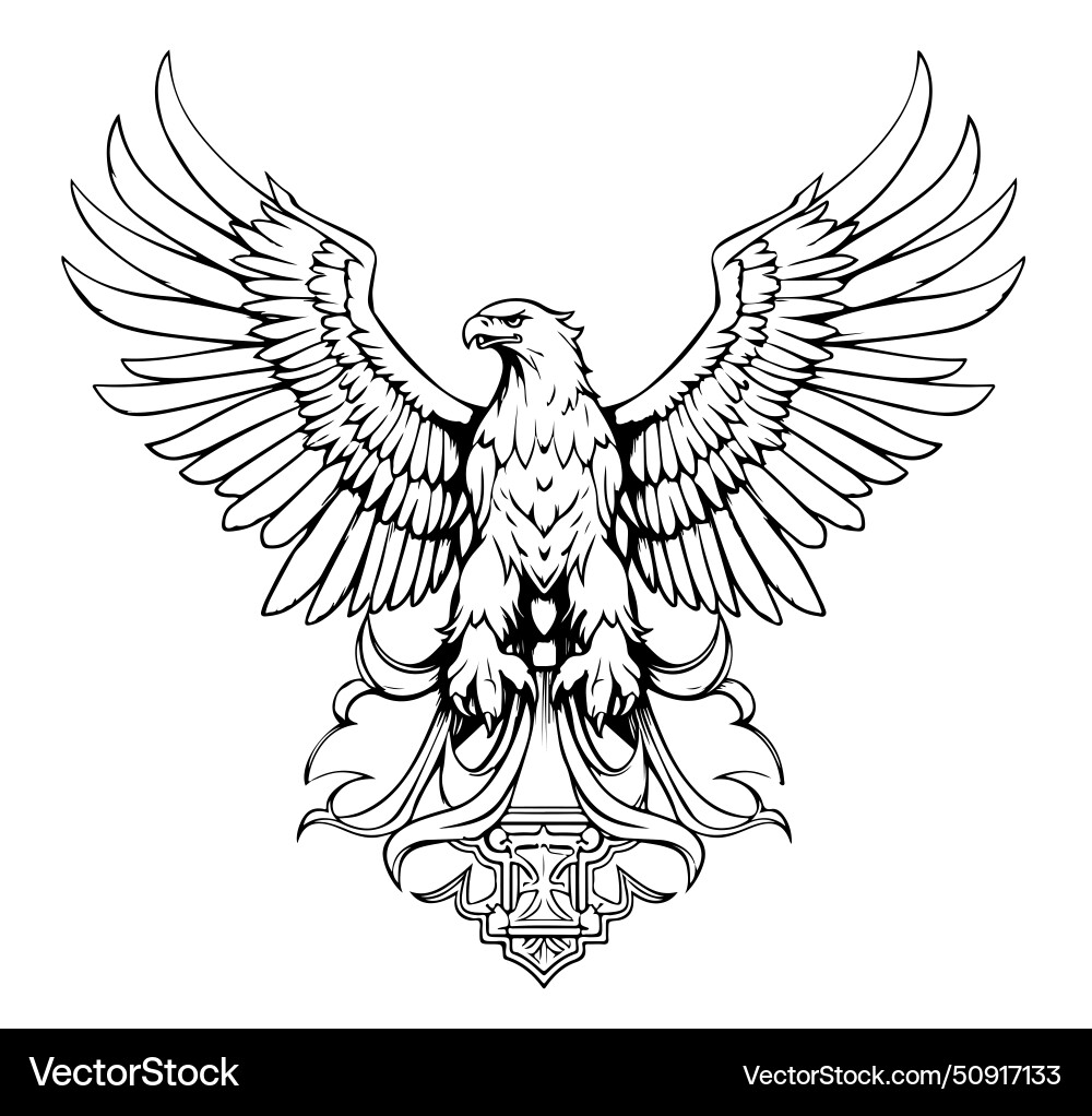 Heraldic eagle with spread wings royal symbol Vector Image