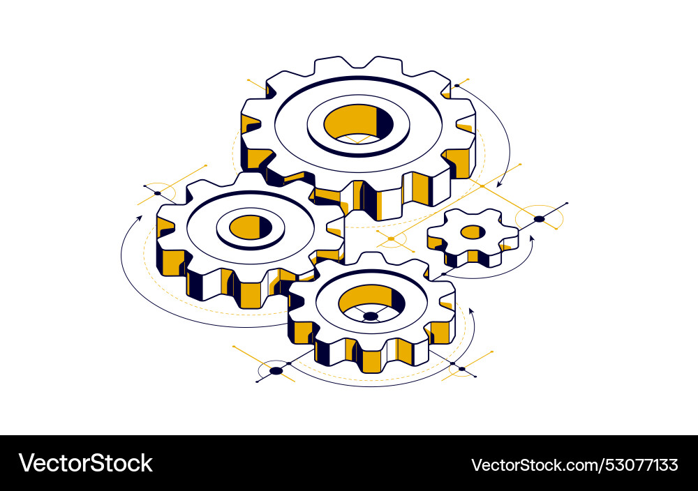 Mechanical engineering concept gears and cogs Vector Image