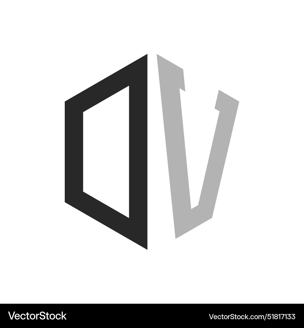 Modern unique hexagon letter dv logo design Vector Image