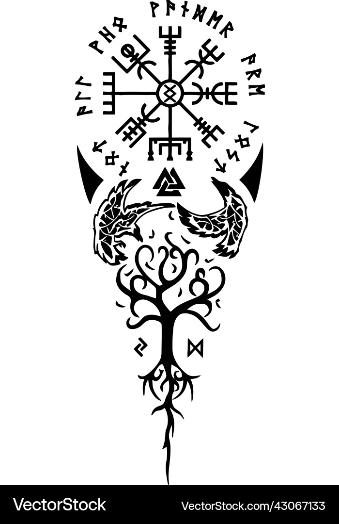 Nordic Rune Symbol Tattoo Royalty Free Vector Image