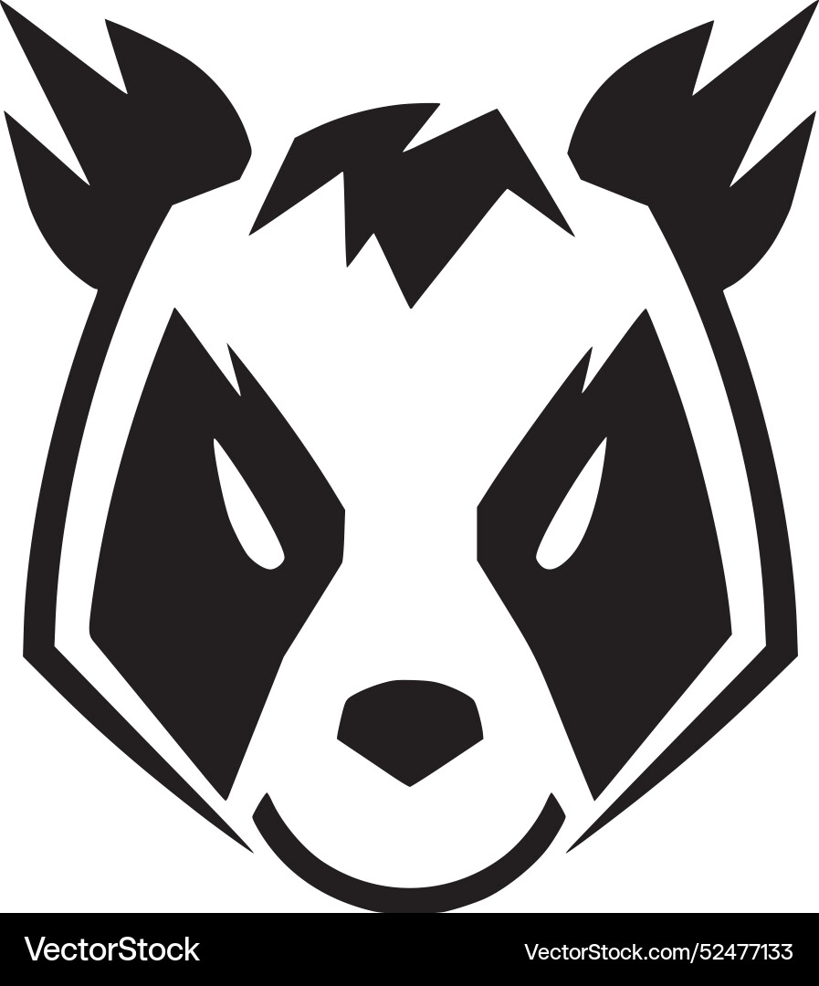 Panda - minimalist and flat logo Royalty Free Vector Image