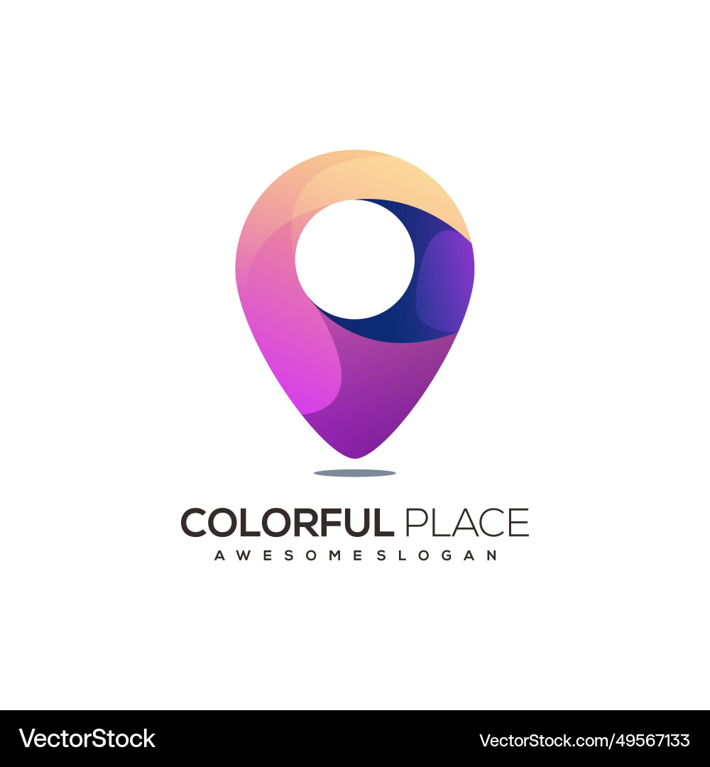 Place logo colorful gradient Royalty Free Vector Image