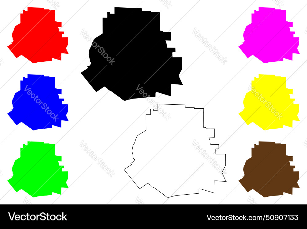 Uribia city republic of colombia map scribble Vector Image