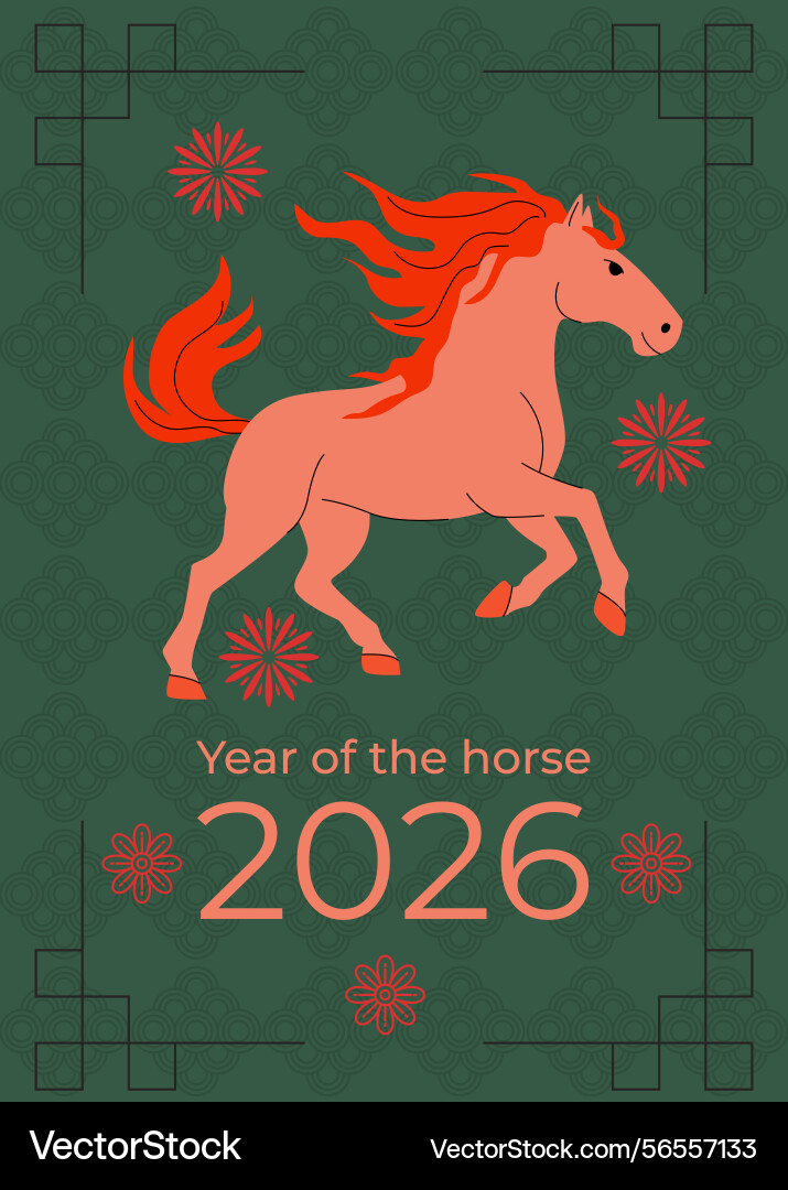 Vibrant 2026 chinese new year poster featuring Vector Image