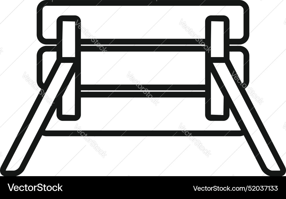 Wooden bench front view line icon Royalty Free Vector Image