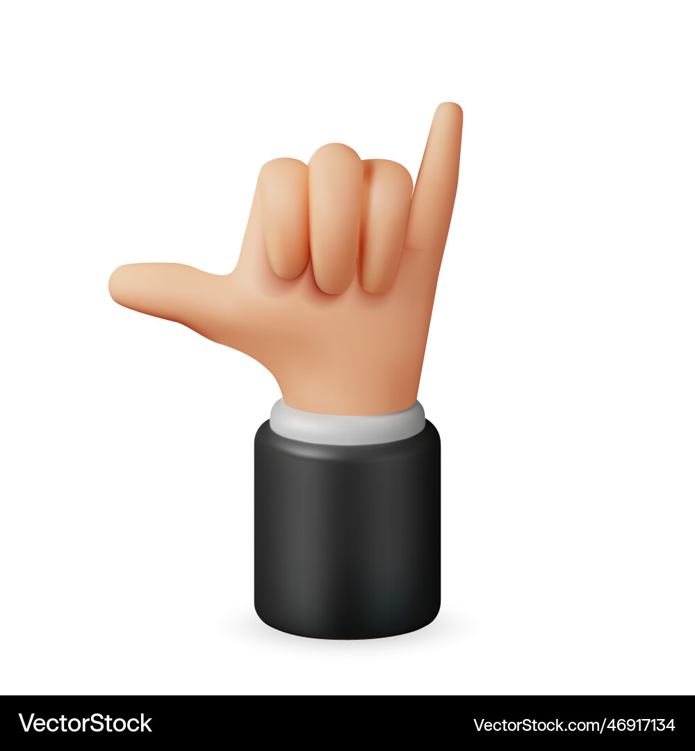 3d call me hand emoji pose Royalty Free Vector Image