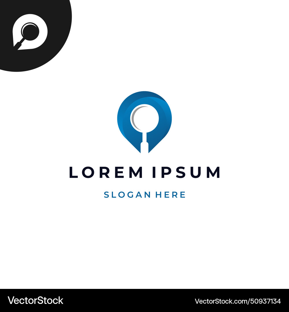Find location logo concept magnifying glass Vector Image
