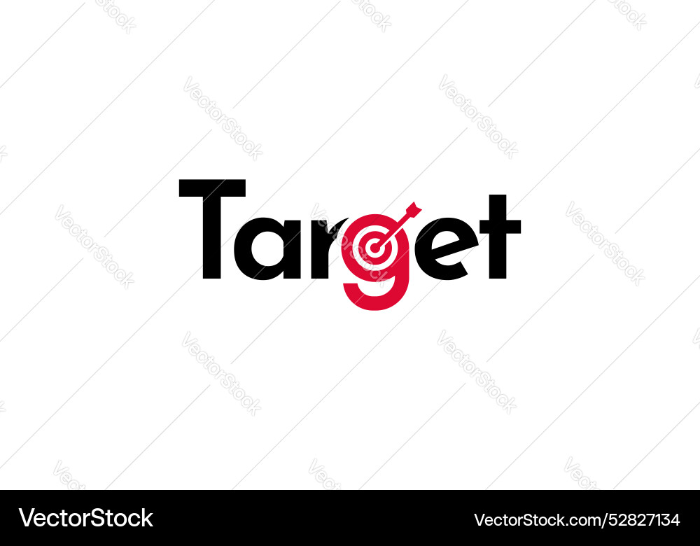 Logo text target with symbol in letter g Vector Image