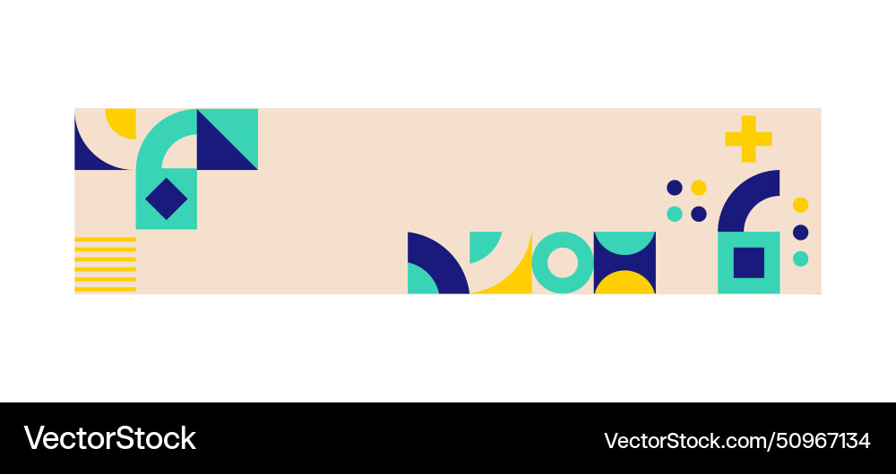 Minimalist abstract geometric horizontal banner Vector Image