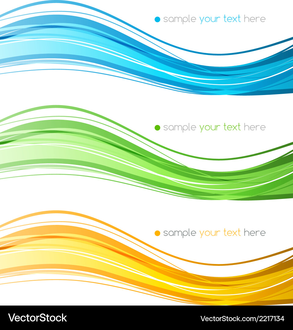 Set of color curve lines design element Royalty Free Vector