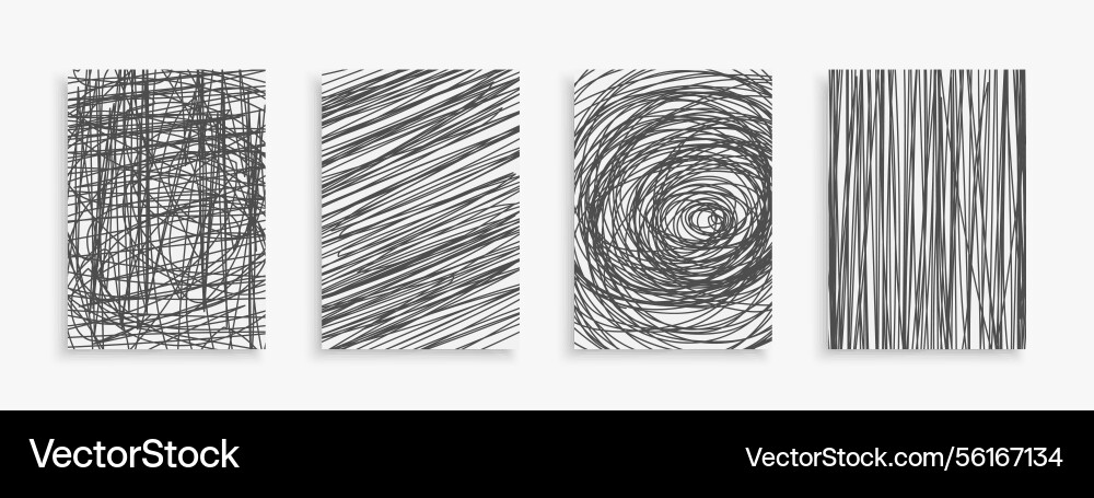 Set of scribble drawing artwork covers templates Vector Image
