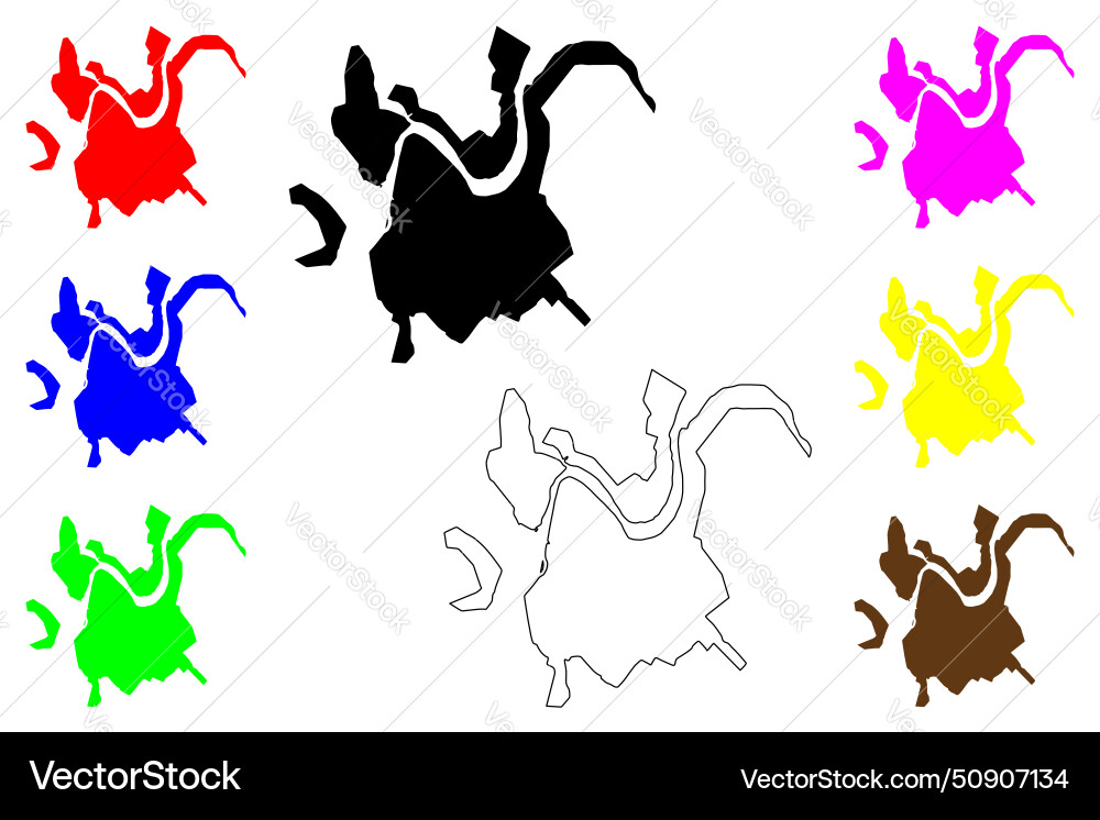 Valdivia city republic of chile map scribble Vector Image