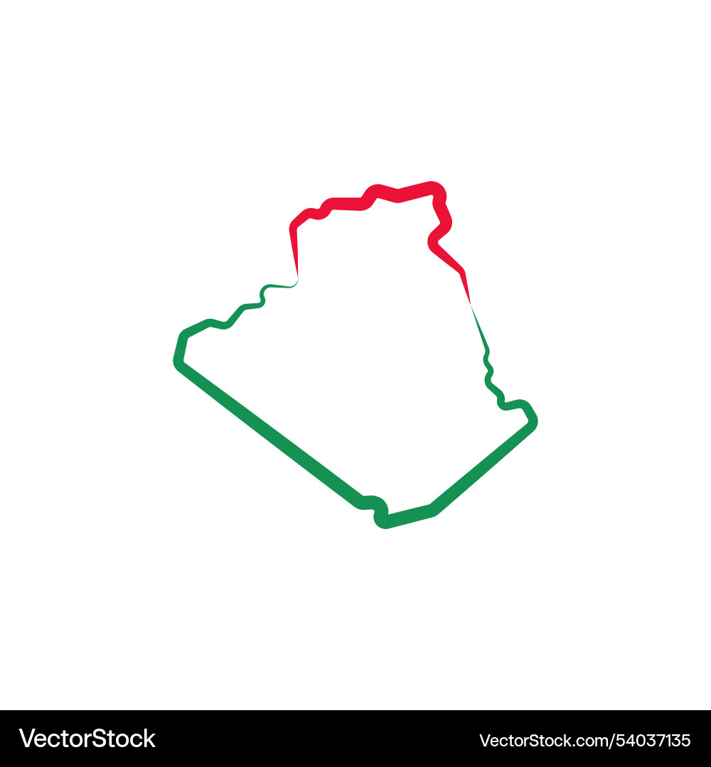 Algeria country map line border icon Royalty Free Vector