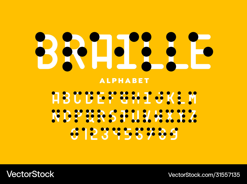 Braille Alphabet Chart Royalty Free Vector Image