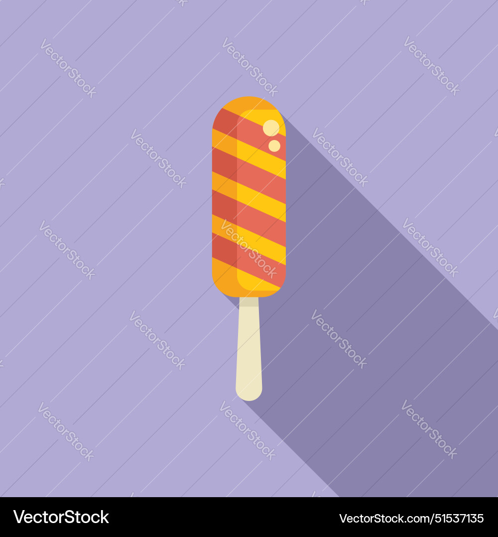 Delicious yellow and red popsicle with long shadow