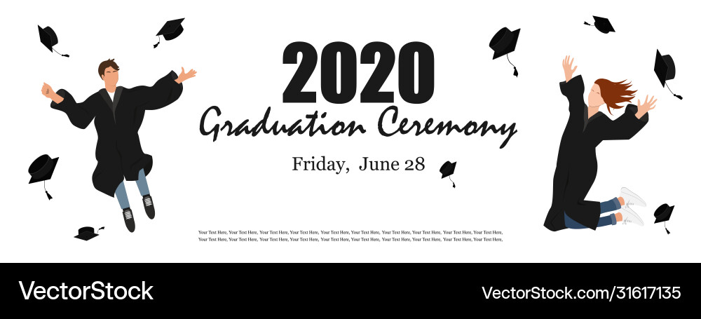 Graduation ceremony banner young graduate Vector Image