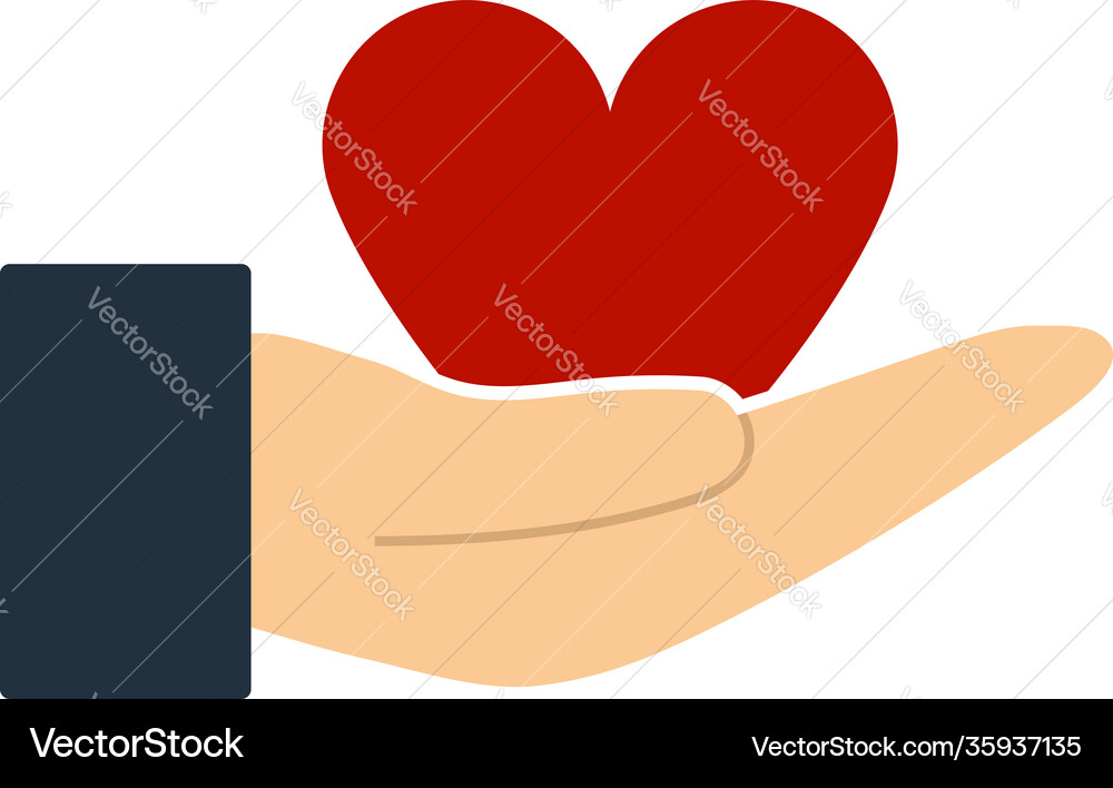 Hand present heart ring icon Royalty Free Vector Image