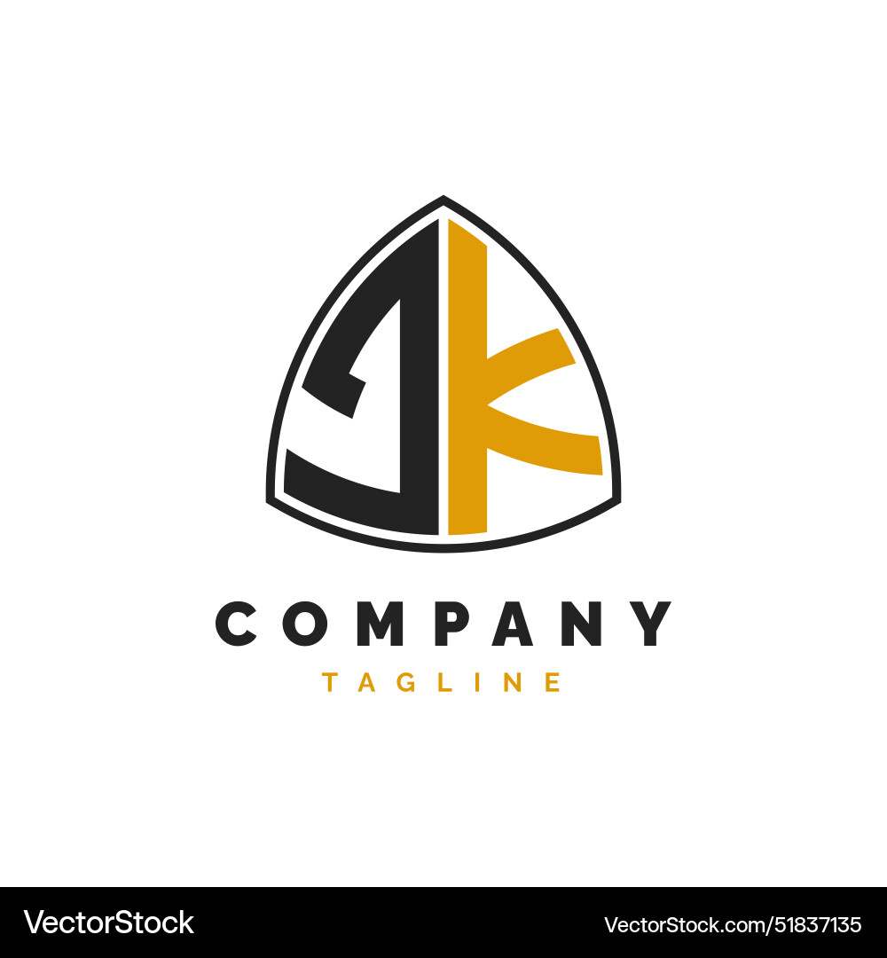 Initial letter jk logo design alphabet Royalty Free Vector