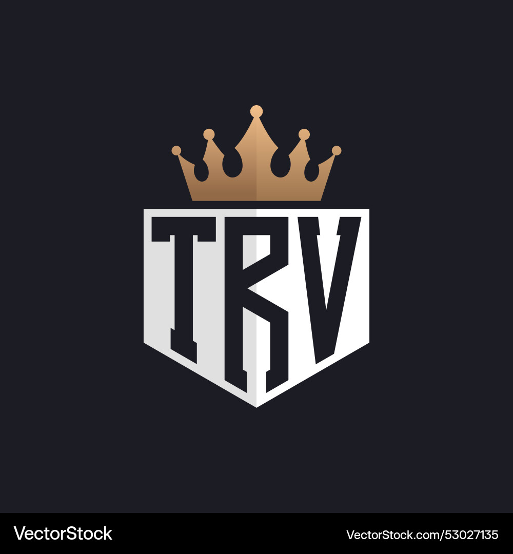 Luxury trv logo with crown elegant initials Vector Image