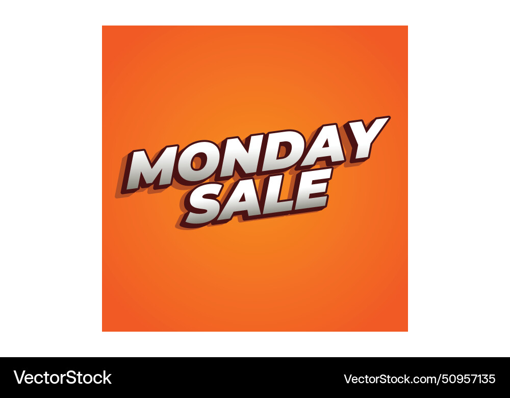 Monday sale text effect in 3d style with eye Vector Image