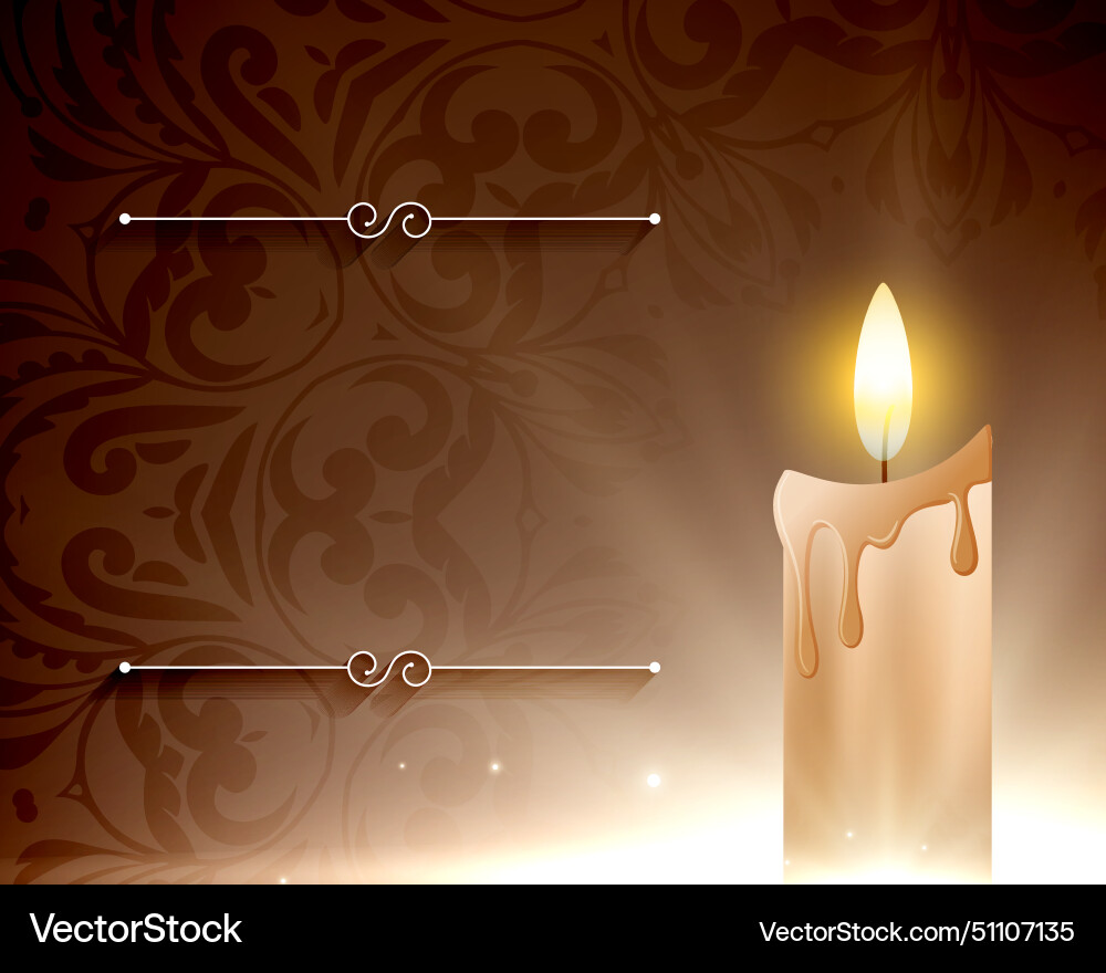 Realistic burning candle in dripping concept Vector Image