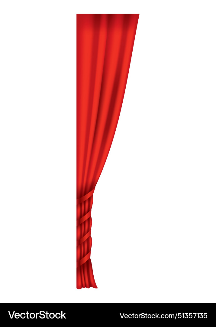 Red curtains realistic theater fabric silk Vector Image