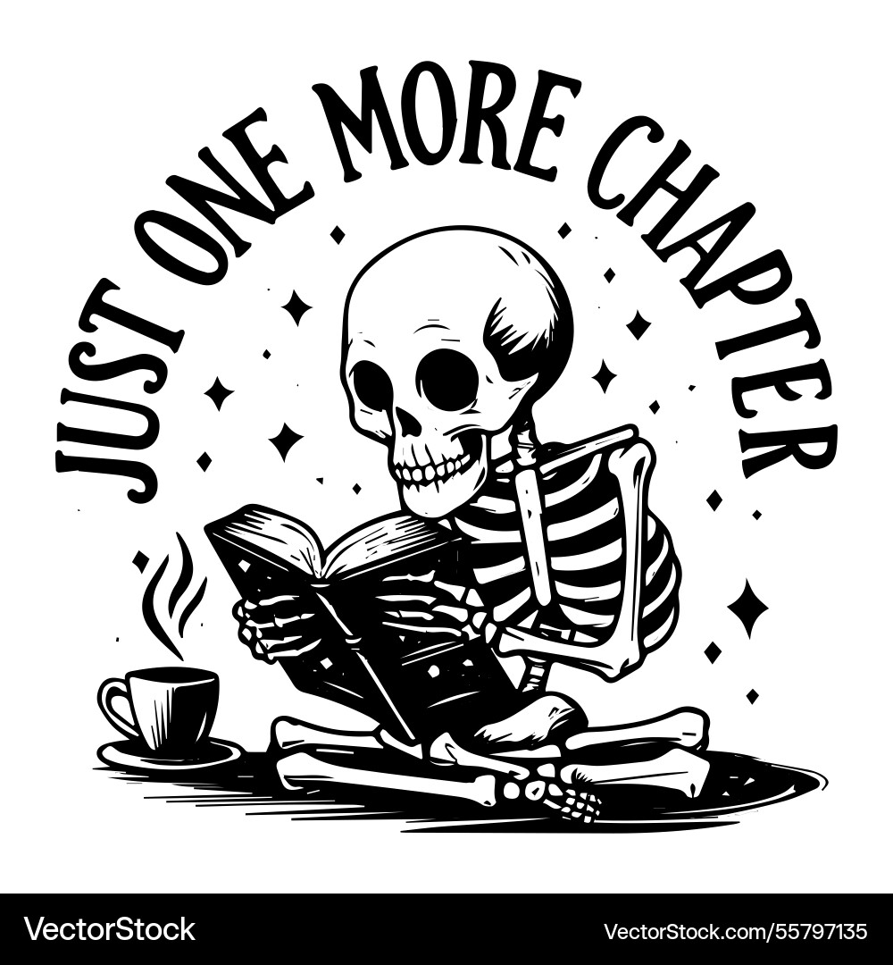 Skeleton reading a book Royalty Free Vector Image