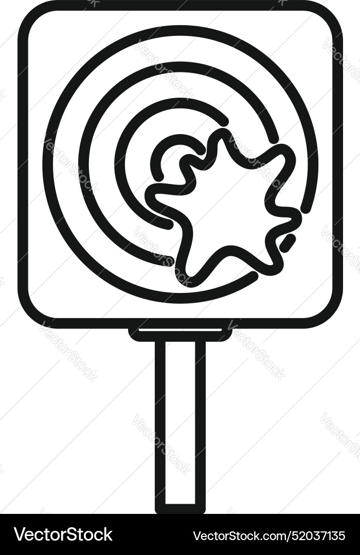 Square lollipop with star shape topping drawing Vector Image