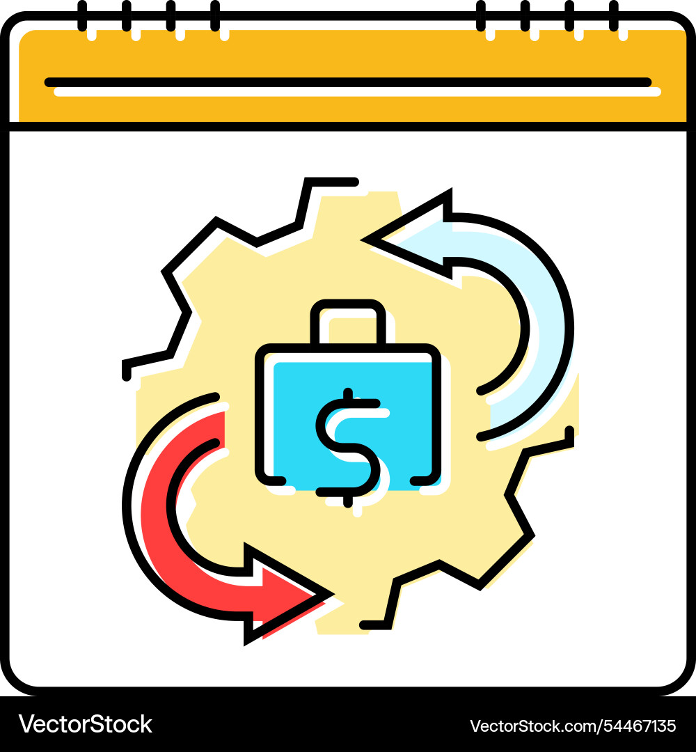 Variable expenses budget planning color icon Vector Image