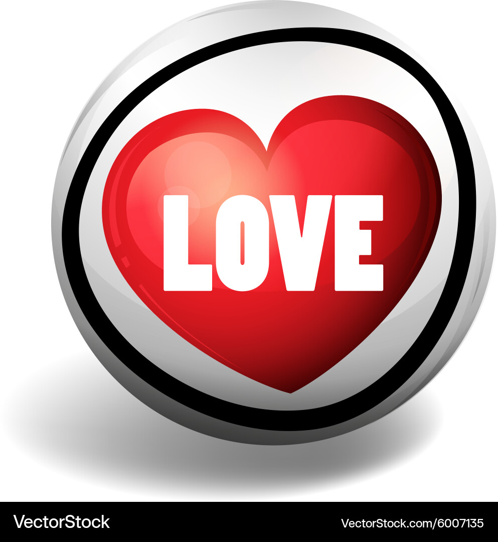Word love on round badge Royalty Free Vector Image