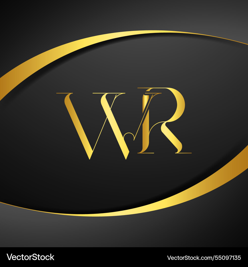 Wr luxury letter logo Royalty Free Vector Image