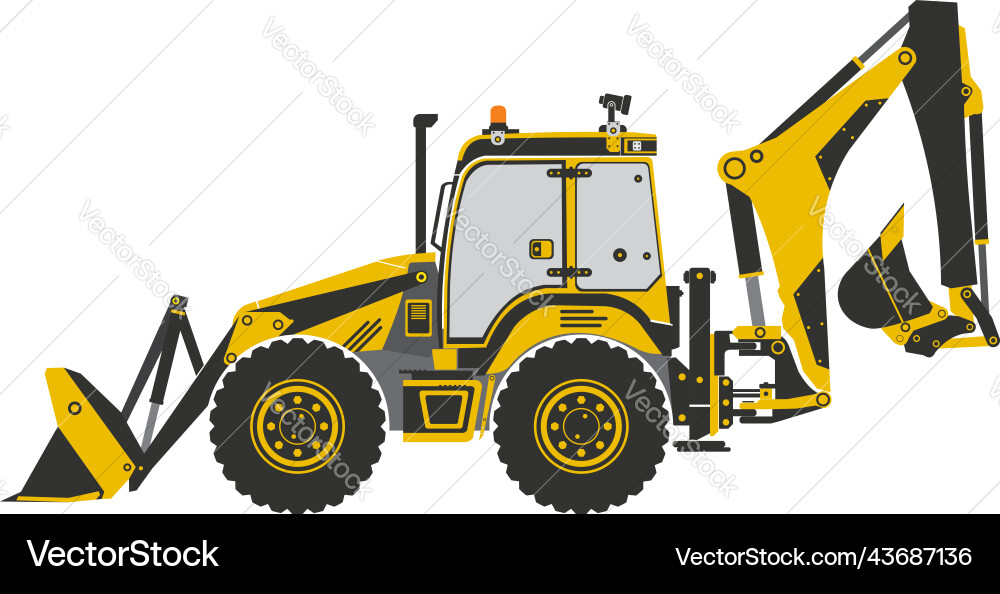 Vector Backhoe Excavator