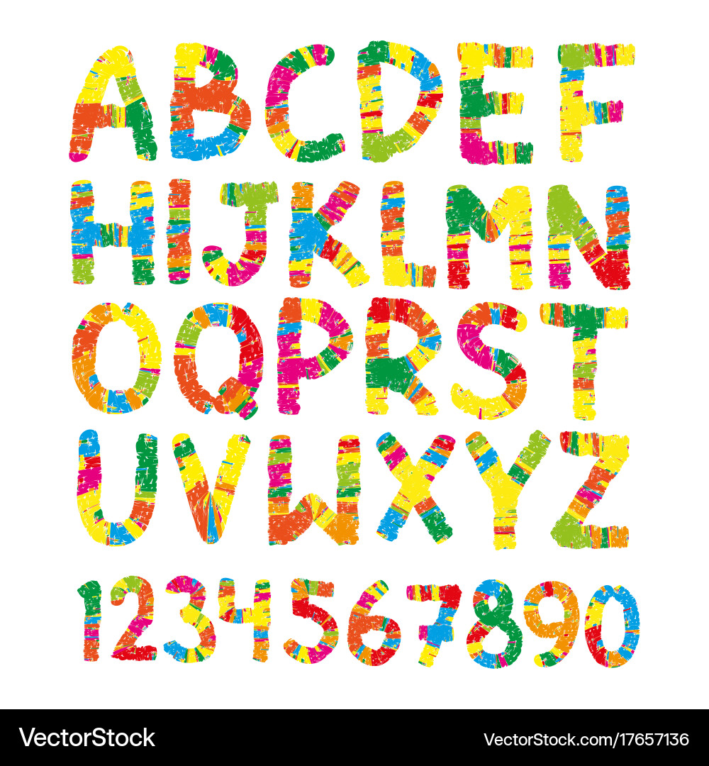 Colorful Hand-Drawn Lettering Royalty Free Vector Image