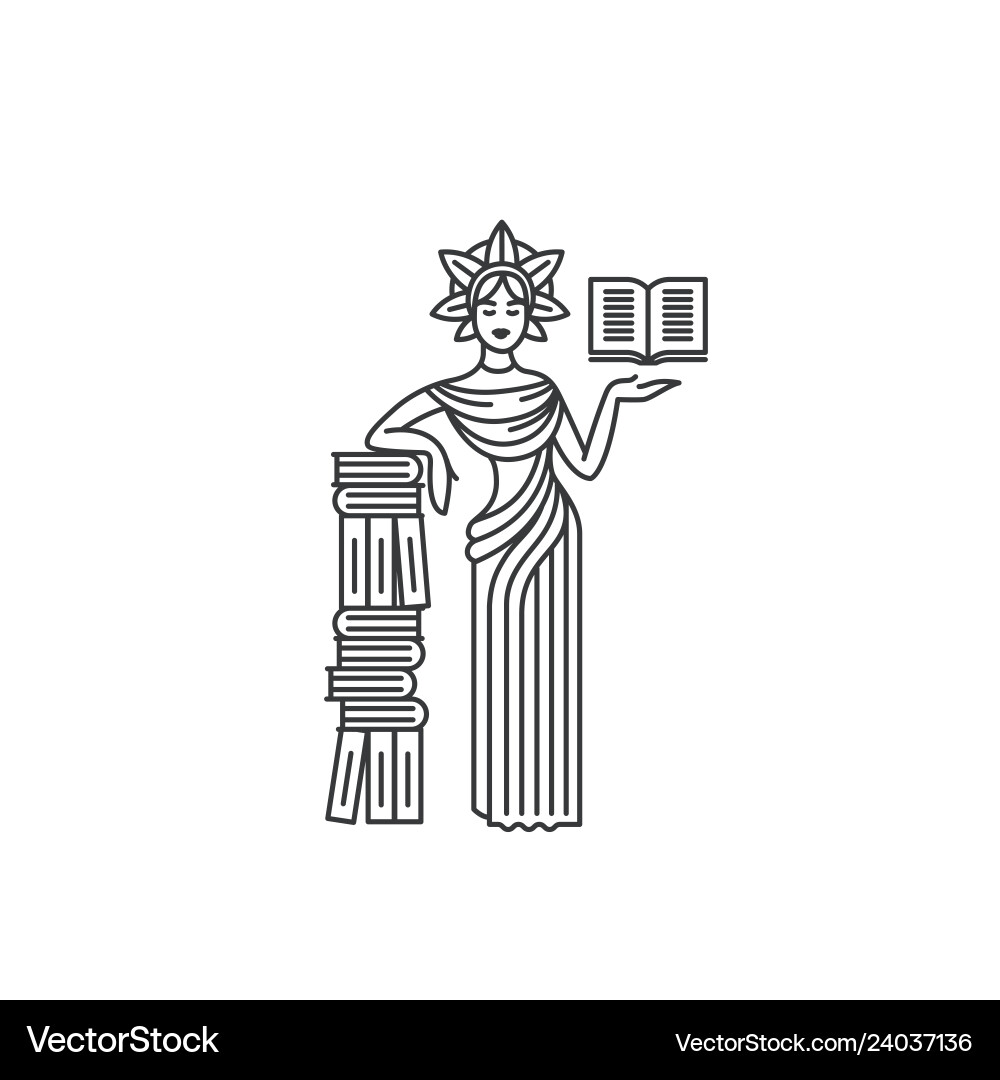 Concept of goddess with book Royalty Free Vector Image