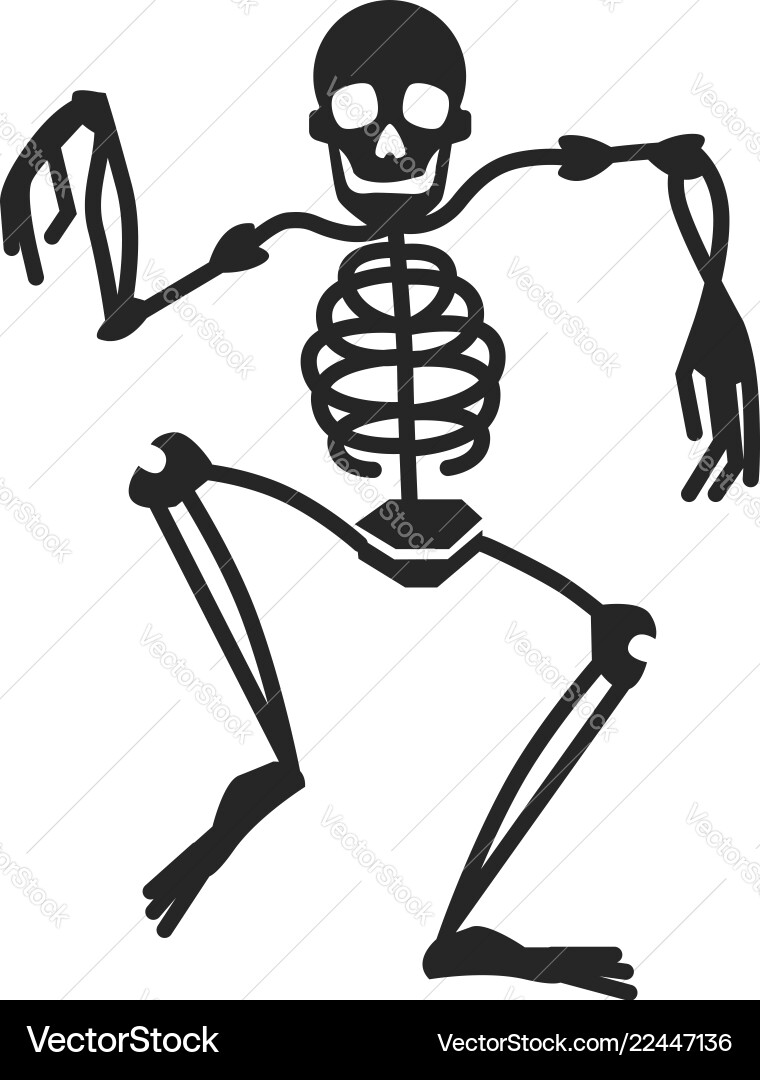 Dancing skeleton icon simple style Royalty Free Vector Image