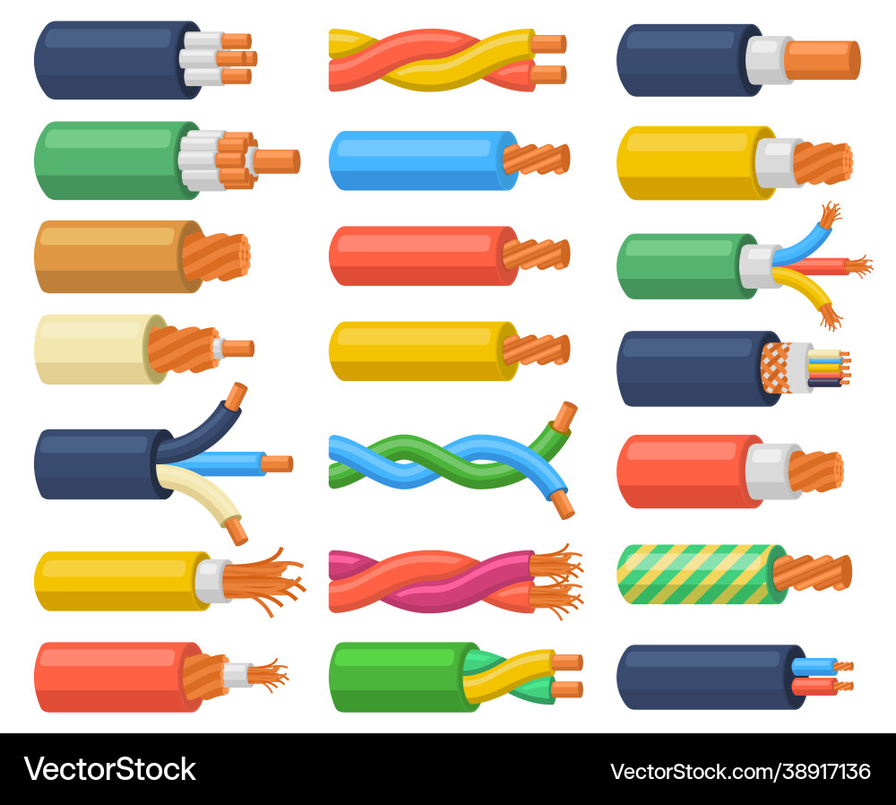 Electrical cable wires flexible electricity Vector Image